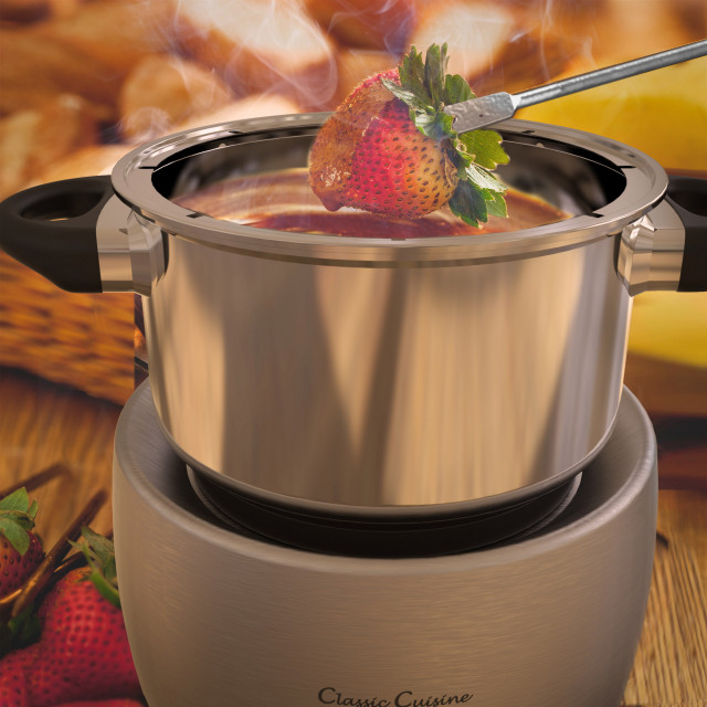 Stainless-Steel Fondue Pot Set Electric Cooker - Modern - Fondue And ...