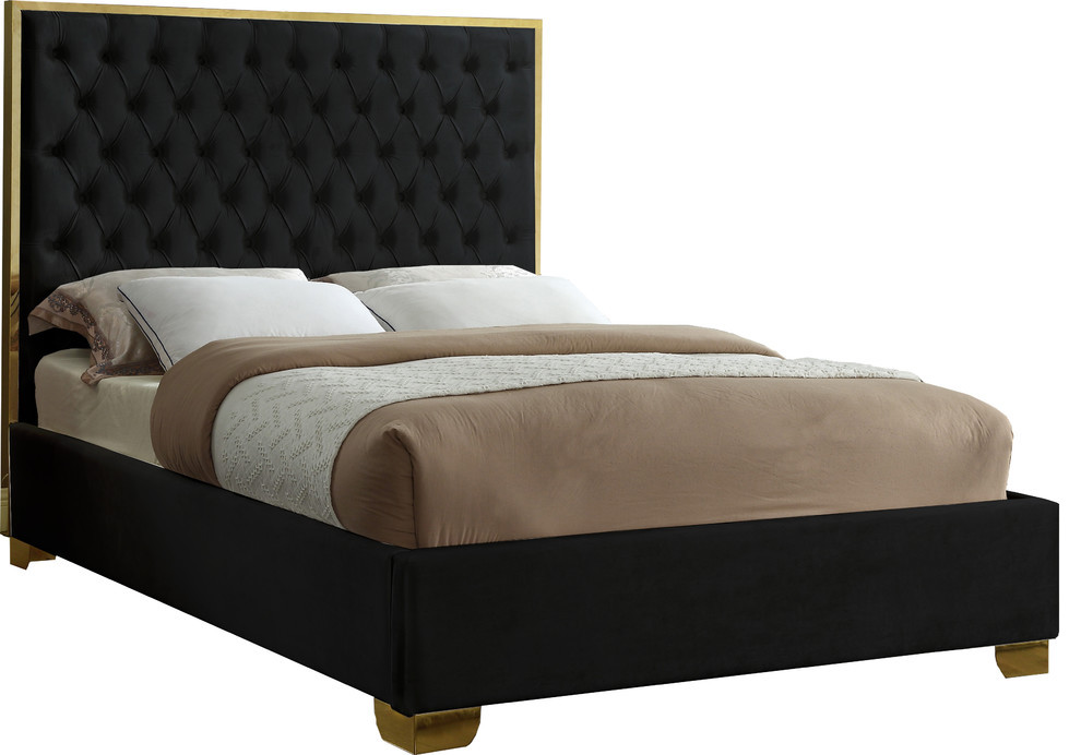 Lana Velvet Bed - Contemporary - Platform Beds - by Meridian Furniture ...