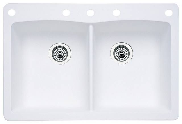 Blanco 440218 22"x33" Granite Double Kitchen Sink - Contemporary ...