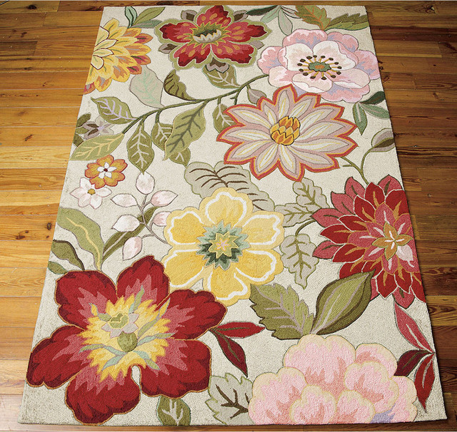 Nourison Fantasy Ivory Area Rug, 1'9"x2'9", 8'x10'6" - Contemporary ...