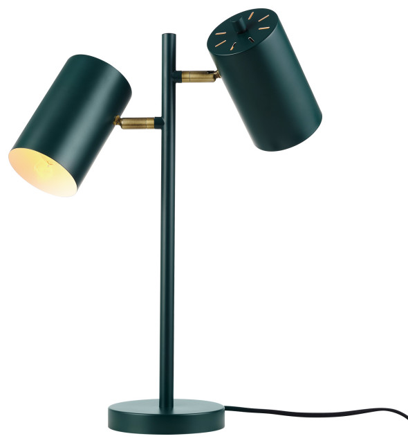Pratt 20" 2-Light Matte Forest Green Desk Lamp with Rotary Switch on ...