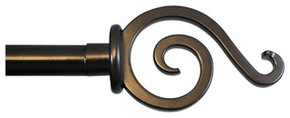Classic Forged Iron French Scroll Curtain Rod - Mediterranean - Curtain ...