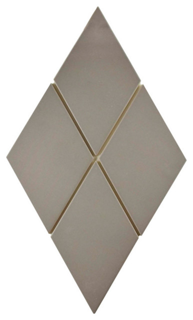 Rhombus Porcelain Floor and Wall Tile, Smooth Dark Grey, Sample ...