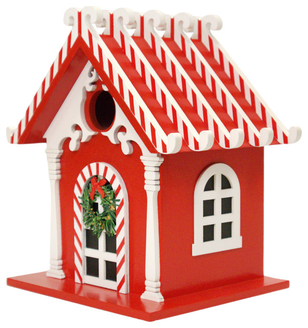 Candy Cane House Birdhouse - Contemporary - Birdhouses - by Home Bazaar ...