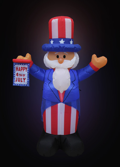 4' Tall Patriotic Uncle Sam Yard Inflatable - Traditional - Outdoor ...