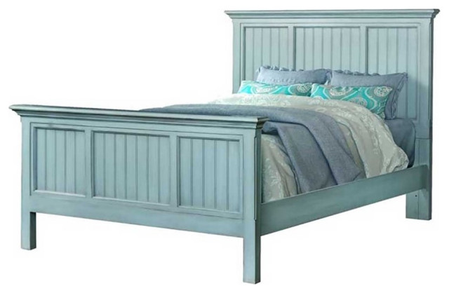 Sea Wind Florida Monaco Coastal Wood King Panel Bed in White - Beach ...