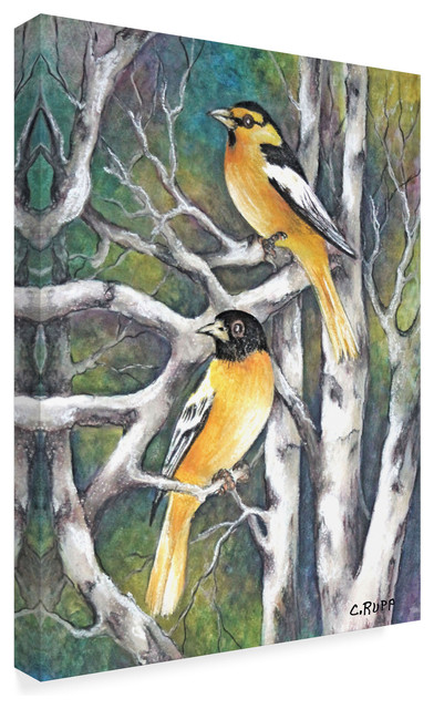 Carol J Rupp 'Yellow Birds' Canvas Art, 35"x47" - Contemporary - Prints ...
