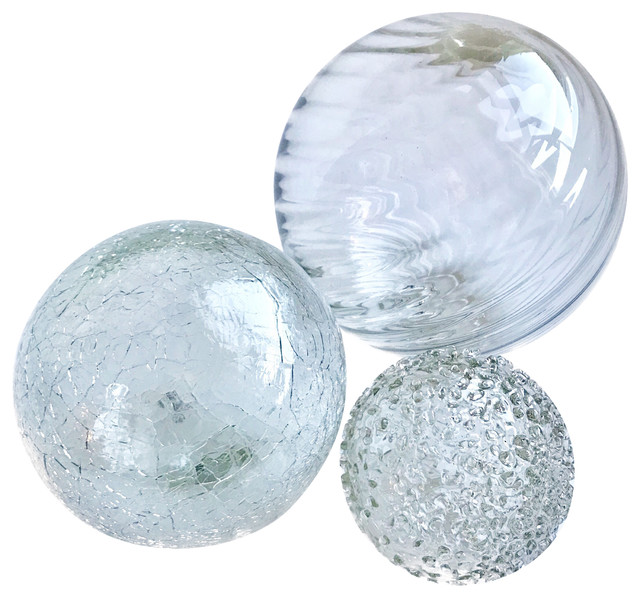 Sphere Set of 3 - Clear - Contemporary - Decorative Objects And ...