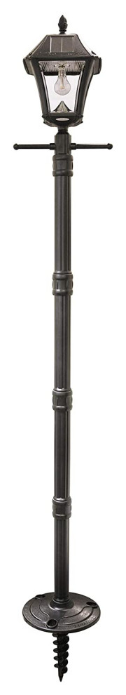 Gama Sonic Baytown II Bulb Solar Lamp Post With EZ-Anchor Base Black ...