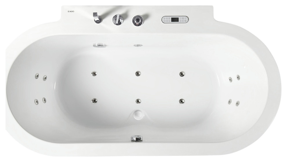 Eago Am128Etl 6 Ft Acrylic White Whirlpool Bathtub W Fixtures ...