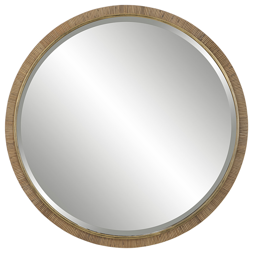 Uttermost Paradise Round Rattan Mirror - Tropical - Wall Mirrors - by ...