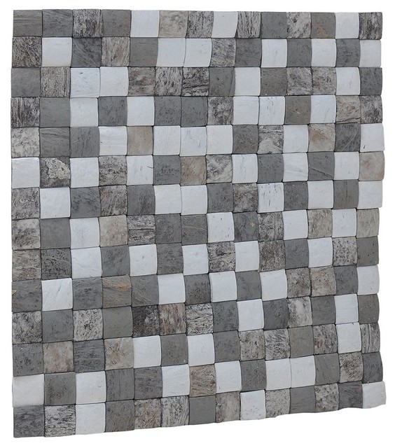 East at Main Tumbled Medley Coconut Shell Wall Tile - Tropical - Mosaic ...