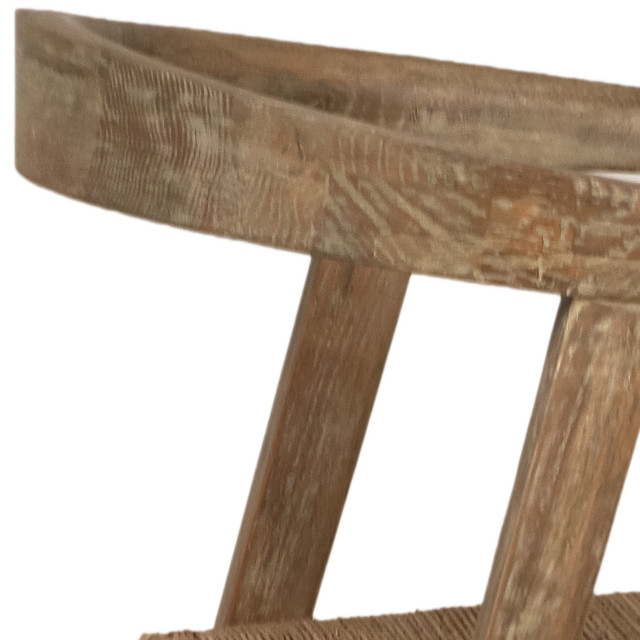 Rylee Natural Oak Curved Back Dining Arm Chair With Woven Seagrass Seat ...