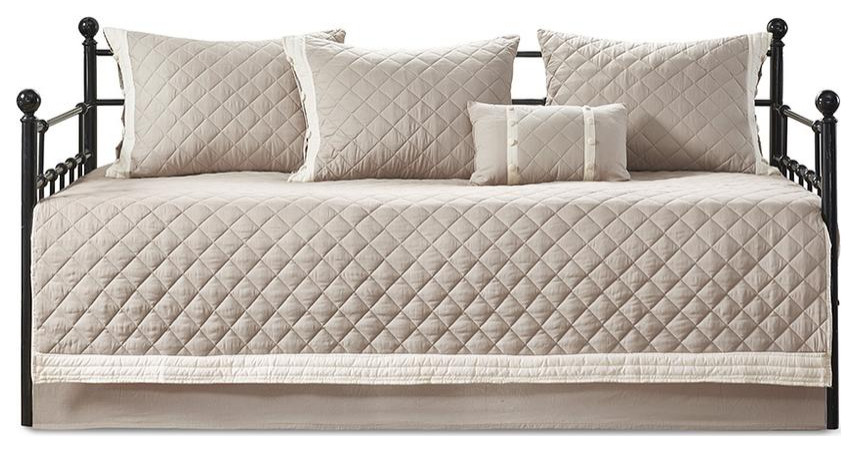 100% Cotton 6pcs Daybed Cover Set - Contemporary - Quilts And Quilt ...