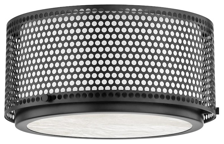 Hudson Valley Oracle 2-Light Flush Mount, Black Brass/White, 5914-BBR ...