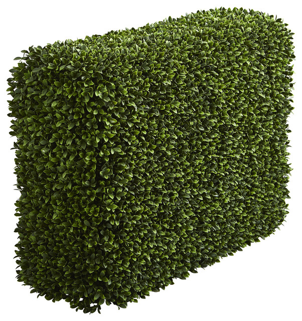 41" Boxwood Artificial Hedge, Indoor/Outdoor - Transitional ...