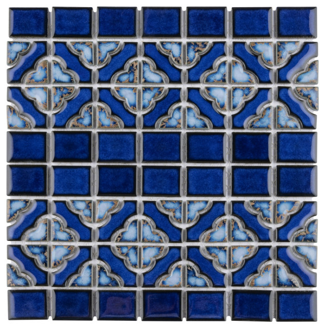 Tower Cobalt Delta Porcelain Floor and Wall Tile - Mediterranean ...