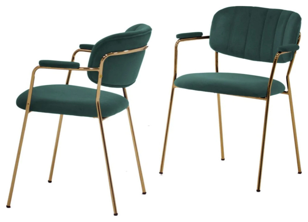 Jenny Modern Green Dining Chair, Set of 2 - Contemporary - Dining ...
