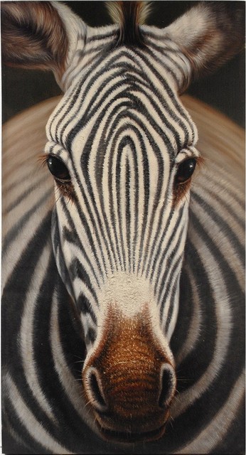 Amazingly Designed Zebra Print Portrait, Multicolor - Contemporary ...