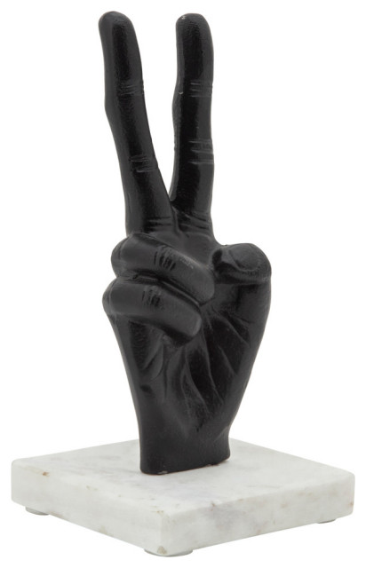 9" Metal Peace Sign, Black - Contemporary - Decorative Objects And ...