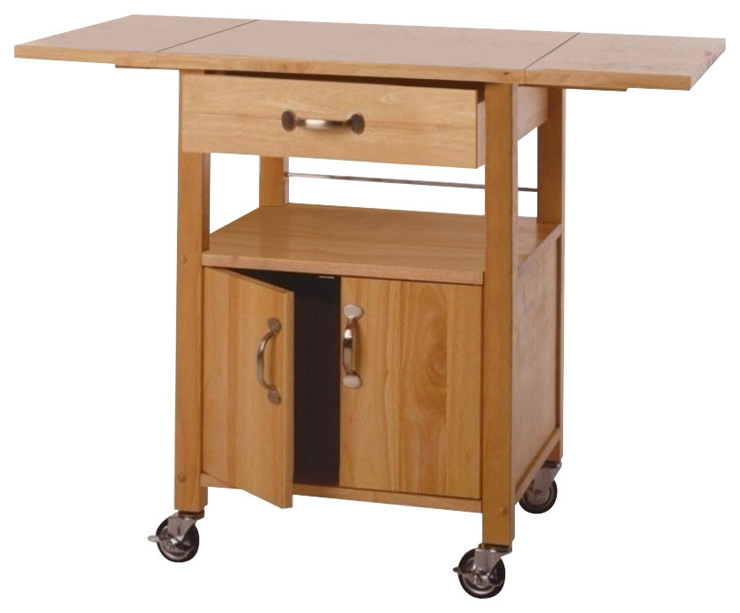 Winsome Wood Kitchen Cart, Double Drop Leaf, Cabinet With Shelf ...