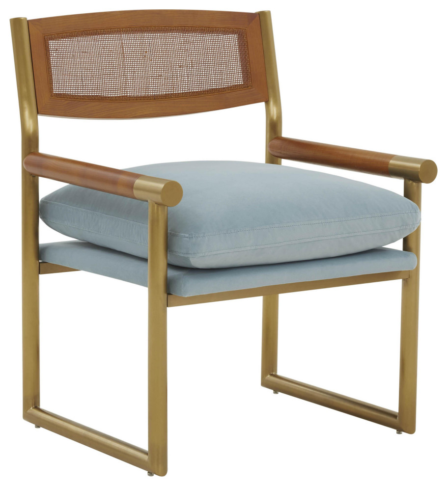 Harlow Rattan Velvet Chair - Tropical - Dining Chairs - by TOV ...