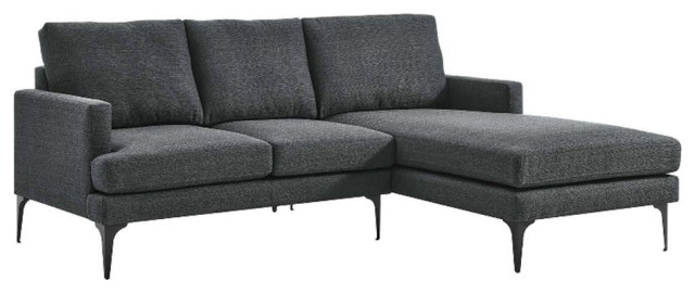 Modway Evermore Right-Facing Metal and Upholstered Fabric Sectional ...