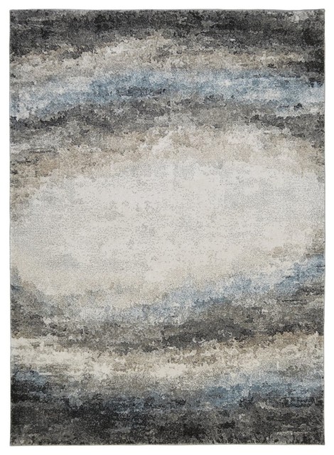 Modern Accent Rug in Blue with Nebula Supernova Design, 9'8"x7'9 ...