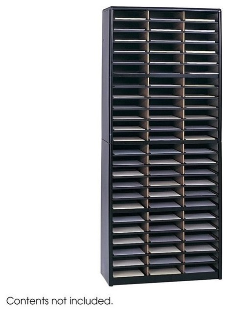 Safco Value Contemporary Metal 72 Compartments Flat Files Organizer in ...