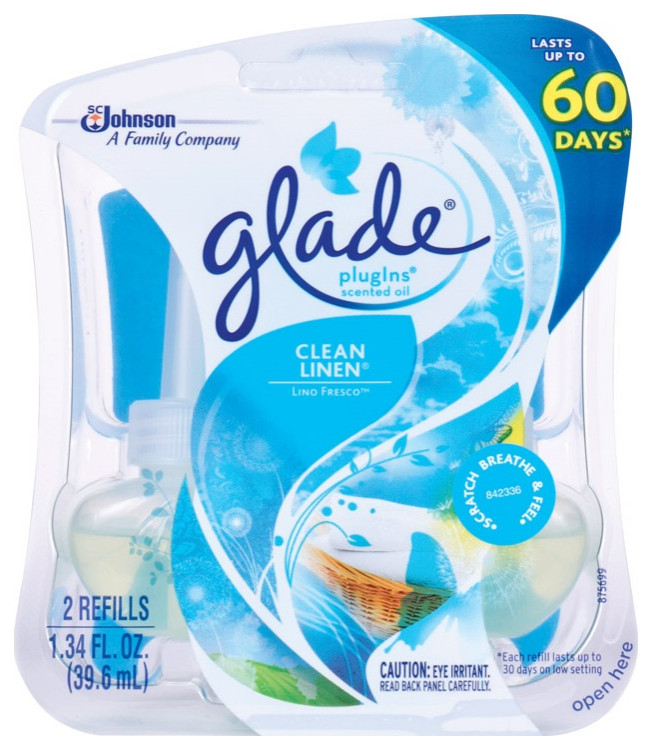 Glade 14384 PlugIns Air Freshener Oil Refill, Clean Linen - Home ...