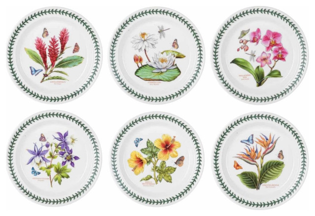 Portmeirion Exotic Botanic Garden Dinner Plate Set of 6 - Assorted ...