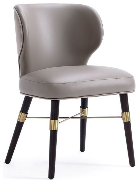 Modern Strine Dining Chair Velvet and Leatherette Upholstered Wood ...