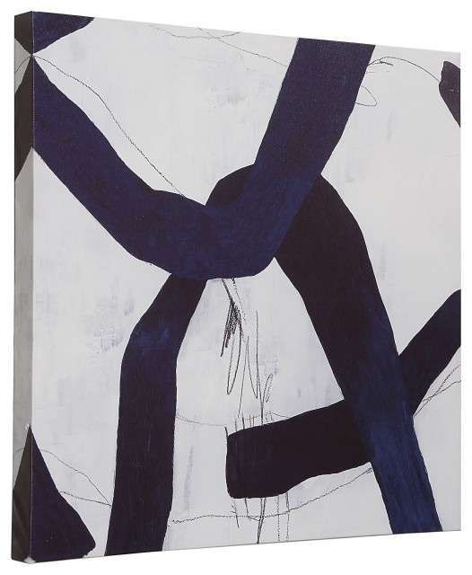 Set of 2 Abstract Wall Art, Blue - Contemporary - Prints And Posters ...