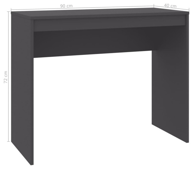 vidaXL Desk Computer Desk Home Office Desk Workstation Gray Engineered ...