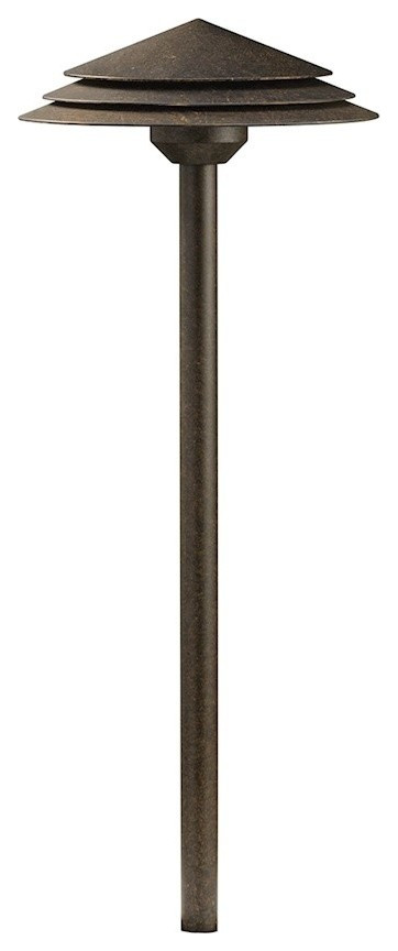 Kichler Round Tiered-LED Path Light 2700K, Aged Bronze - Modern - Path ...