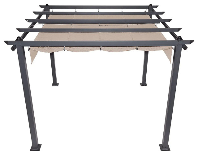 Outdoor Pergola, Sturdy Metal Frame With Weather Resistant Smoke Canopy ...