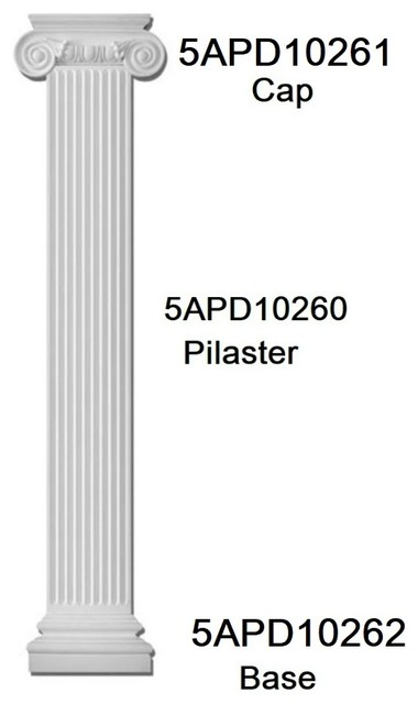 9-7/8" Fluted Polyurethane Pilaster - Traditional - Columns And ...