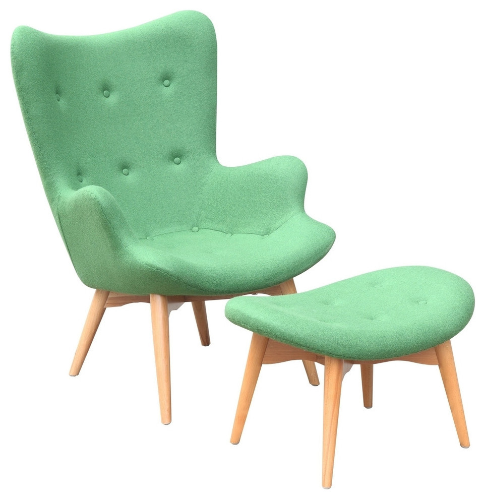 Grant Featherston Style Contour Lounge Set, Green - Midcentury ...