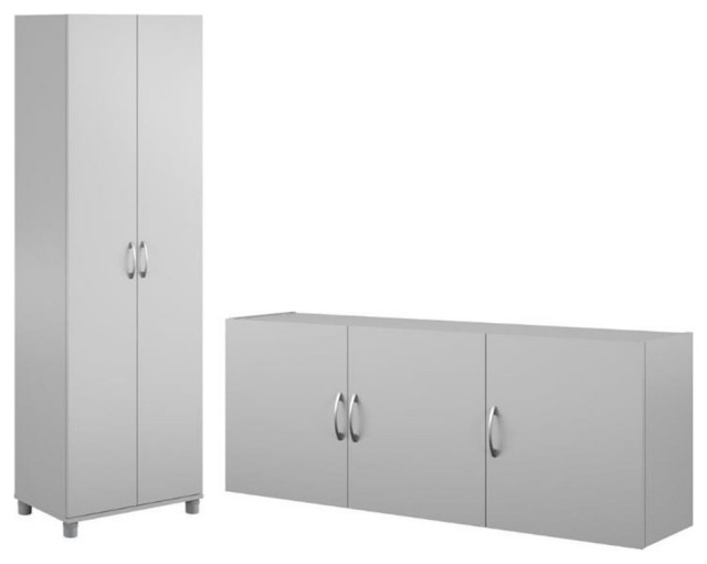 Home Square 2-Piece Set with 24" Utility Storage Cabinet and 54" Wall ...