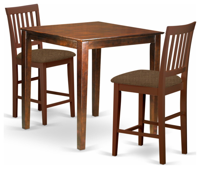 Vern3-Mah-C 3-Piece Counter Height Table-Square Gathering Table And 2 ...