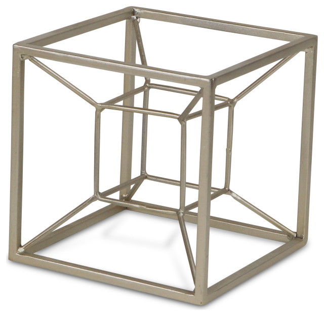 Metal Tesseract Shaped Table Decor - Contemporary - Decorative Objects ...