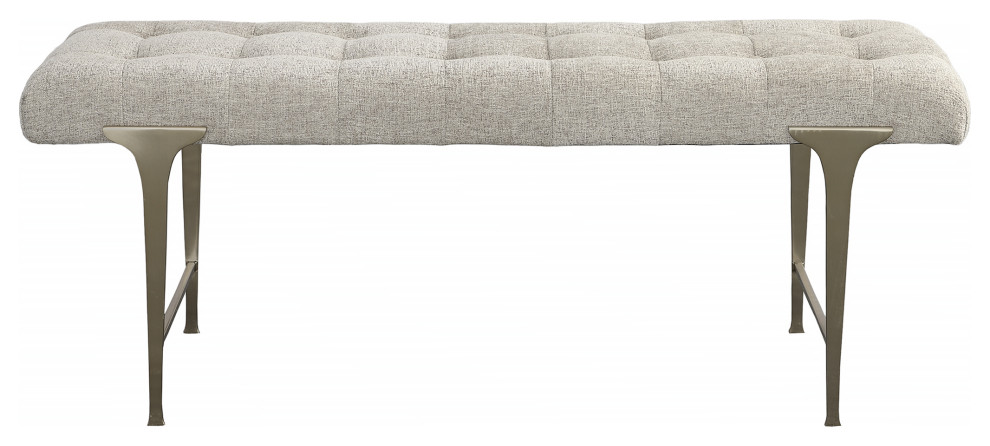 Uttermost Imperial Upholstered Gray Bench - Contemporary - Upholstered ...