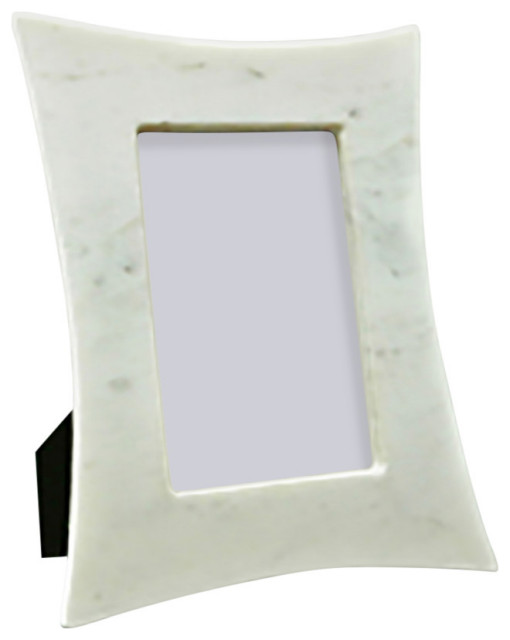 Marble, 5x7 Curved Photo Frame, White - Contemporary - Picture Frames ...