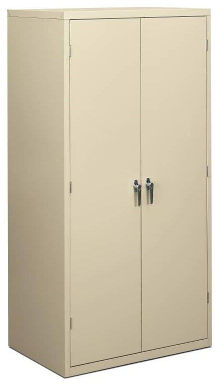 Brigade Storage Cabinet, 5 Adjustable Shelves, 36Wx24-1/8Dx72H, Putty ...