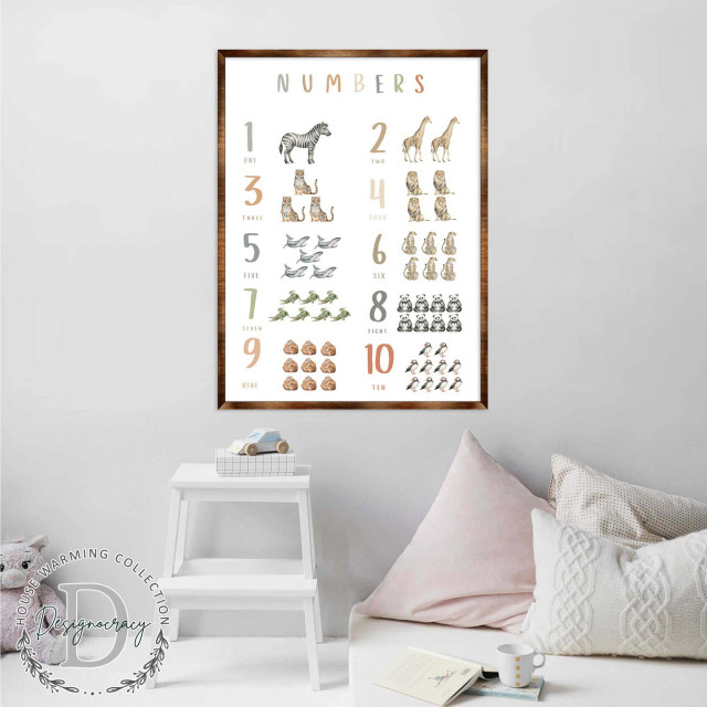Nature Number Wall Decor Wooden Kids Room Decor Classroom Decor, Large ...
