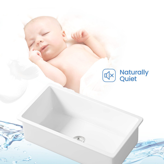 Landis 32″ Fireclay Kitchen Undermount Sink Single Bowl - Contemporary ...