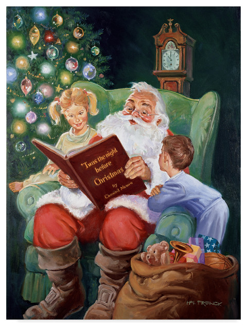 Hal Frenck 'Santas Book' Canvas Art, 19"x14" - Traditional - Prints And ...