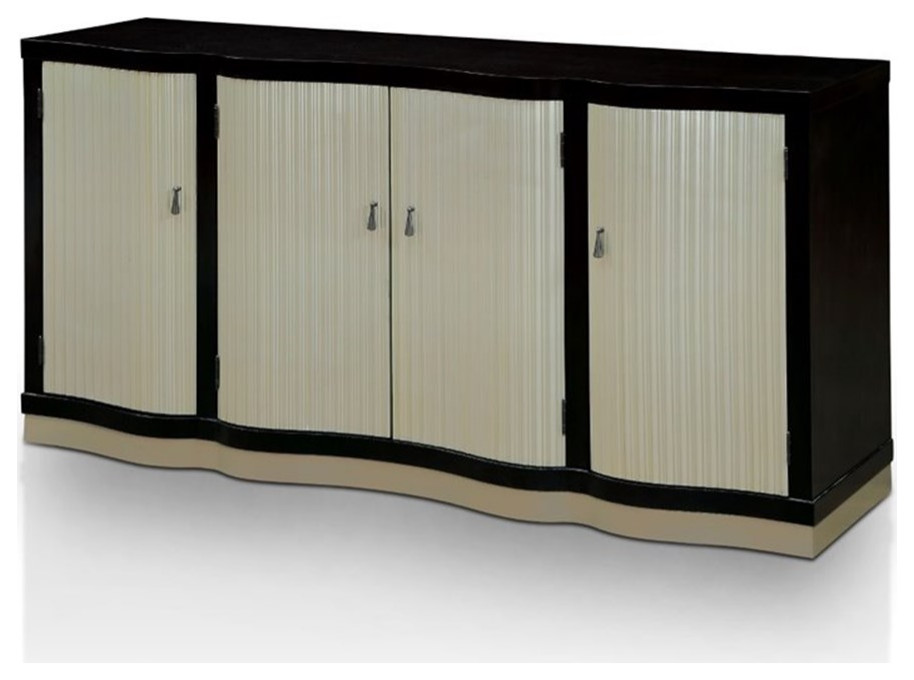 Bowery Hill Transitional Wood Two-Tone Buffet in Espresso Finish ...