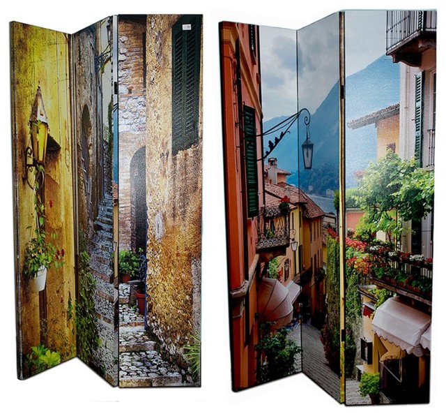 Beautiful Street Style Canvas Room Divider, Multicolor - Contemporary ...