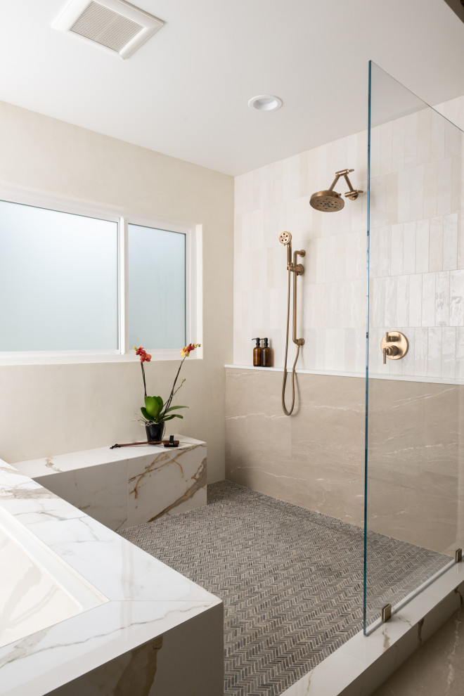 Shower glass divider - Transitional - Bathroom - Orange County - by Sea ...